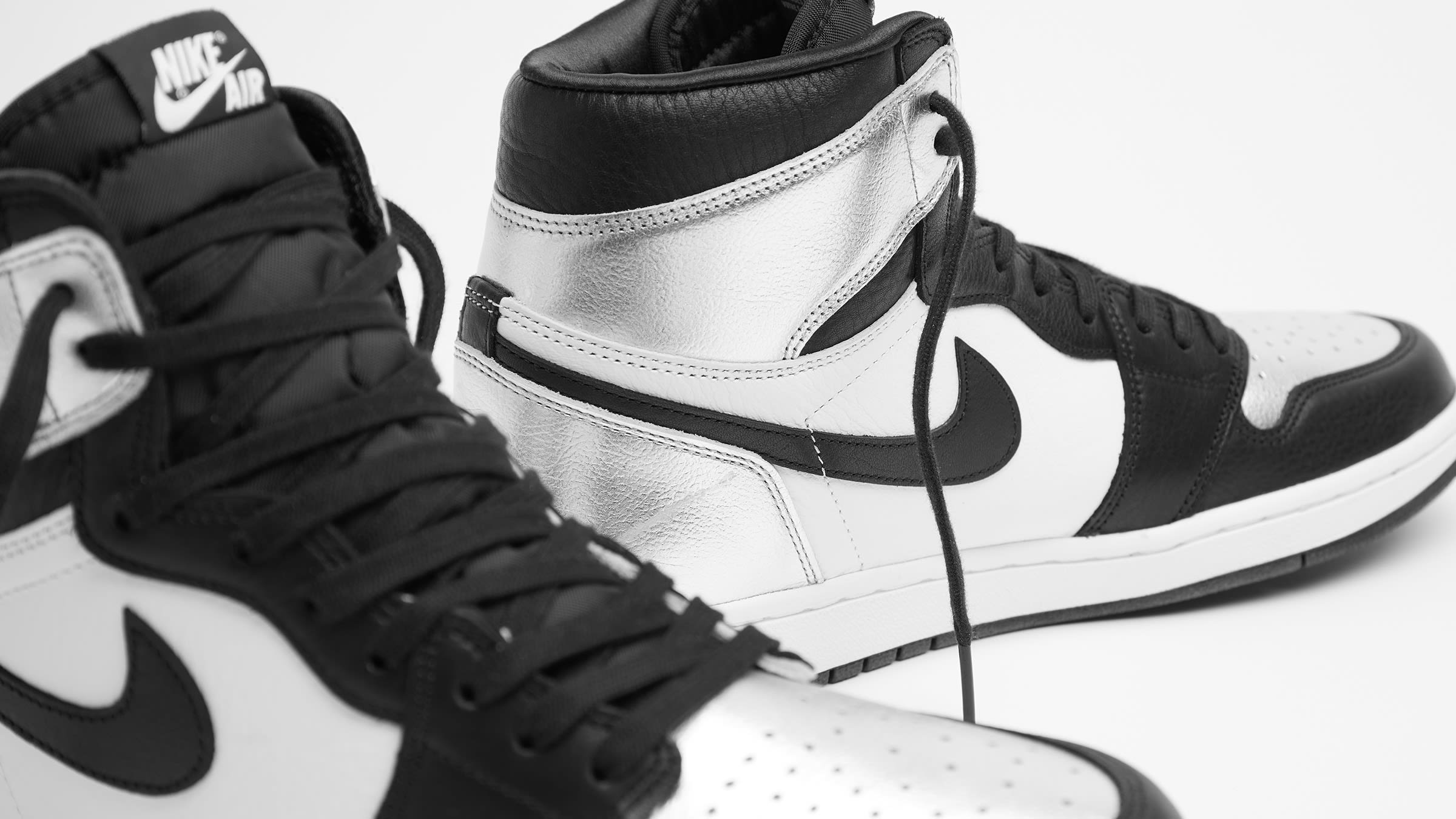 Air Jordan 1 High OG W (Black, Silver & White) | END. Launches