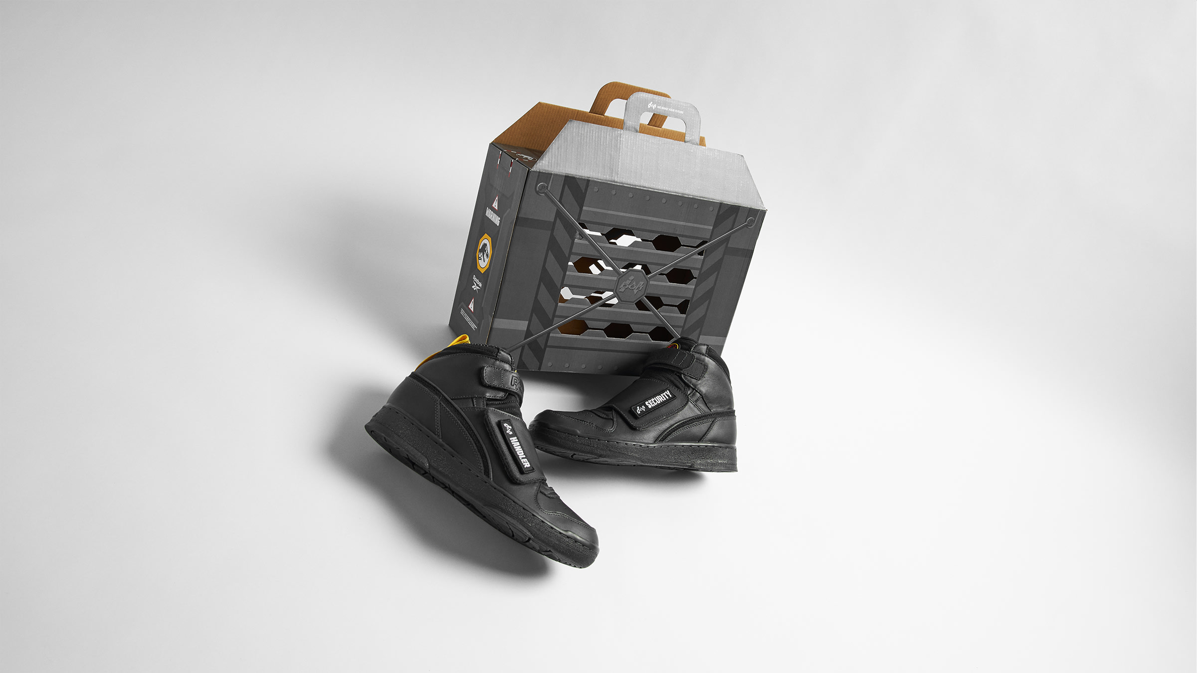 Reebok x Jurassic Park Alien Stomper (Coal, Black & Blaze Yellow) | END ...