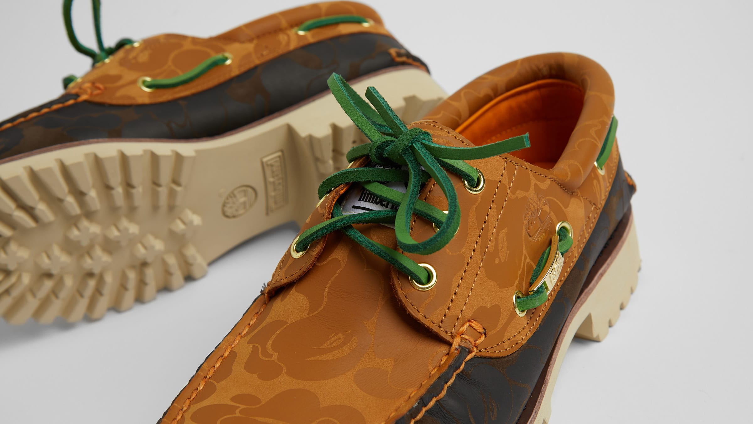 Timberland x BAPE Authentic 3 Eye Lug Shoe (Wheat & Chocolate) | END ...